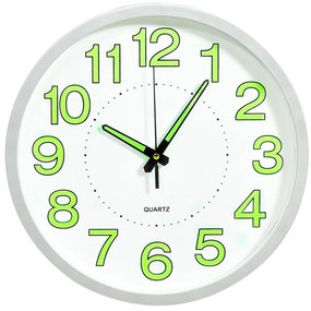 Svítící nástěnné hodiny bílé 30 cm 325167