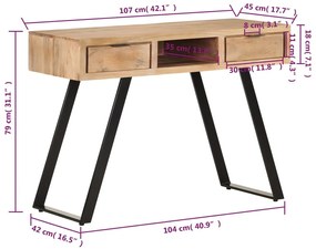 vidaXL Marketos Psací stůl 107x45x79 cm masivní akáciové dřevo živé hrany