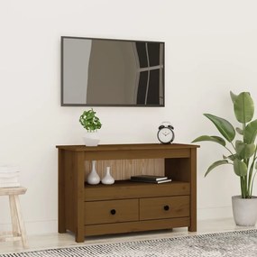 TV skříňka medově hnědá 79 x 35 x 52 cm masivní borové dřevo