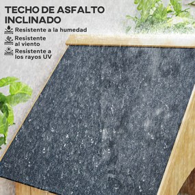 Outsunny Zahradní Chata z Dřeva 77,5x54,2x179,5 cm 0,3 m² Exteriérová Zahradní Chata s Uložením Nářadí, 3 Policemi a 2 Zamykacími Dveřmi pro Terasu