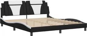 Rám postele Viana bez matrace černý a bílý 180 x 200 cm umělá kůže 3208115