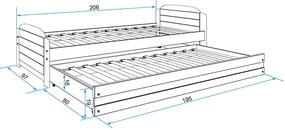 FALCO Postel s přistýlkou Lizzie II 90x200 Odstín: Bílá