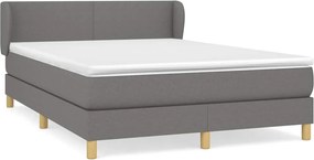 Box spring postel s matrací tmavě šedá 140x200 cm textil 3126646