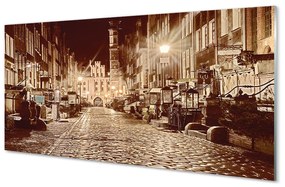 Skleněný panel Gdańsk Staré Město Noční