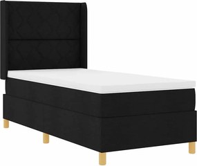 Postel s boxspringem s čelo Černá 100 x 200 cm textil 3341884