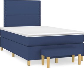 Box spring postel s matrací modrá 120x200 cm textil 3137067