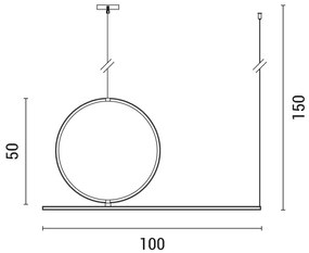 LED Lustr na lanku LED/32W/230V 3000K černá