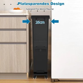 Costway Multifunkční odpadkový koš kuchyňský odpadkový koš s výklopným spodním