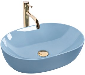 Rea Lisa, umyvadlo na desku 490x350x140 mm, světle modrá lesklá, REA-U6620