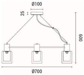 Lustr na lanku SILENCE 6xE14/15W/230V