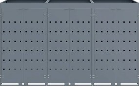 Úložný box na 3 popelnice Světle šedá 204 x 77,5 x 121,5 cm 3394749