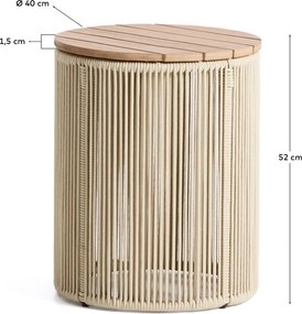 Kulatý zahradní stolek s deskou z akácie ø 40 cm Dandara – Kave Home