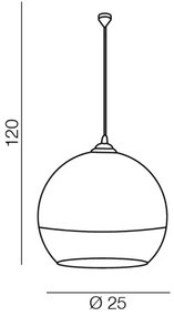 Industriální lustr Silver Ball 25
