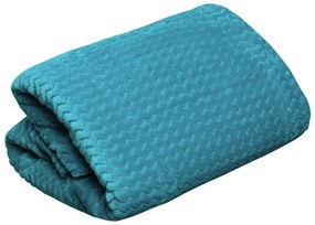 Dekortex Měkoučká deka z mikrovlákna 150x200cm Zig zag Barva: odstín nebesky modré, Rozměr: 150x200cm