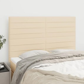 Čelo postele krémové 144x5x118/128 cm látkové 3116475