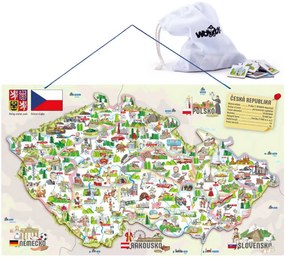 _Ostatní 1_ DŘEVO Mapa ČR magnetická 3v1 puzzle + společenská hra + didaktická pomůcka 91230