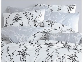 Bavlněné povlečení Blumen šedé 200x220 / 2x70x90 cm