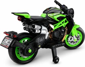 LEAN CARS Akumulátorový motocykl XW-07 s LED podsvícením kol, zelený