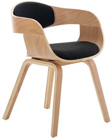 Židle King látka, dřevěné nohy natura - Černá