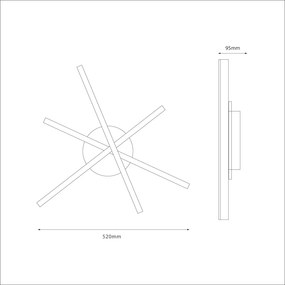 Stropní LED svítidlo Stick, 3x LED 12w, 4000k, b