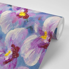 Samolepící tapeta romantické fialové květiny