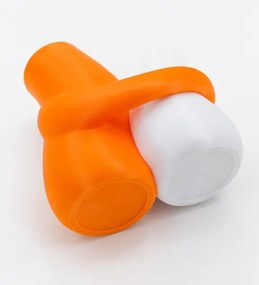 váza, sada 2 ks, styl klasický, plast, 12/15x5/6 cm, oranžová/bílá, Dekorino VD0260017