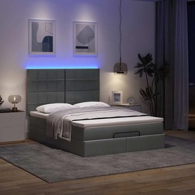 Osmanský rám postele s matrací tmavě šedá 140x190cm textil 3314004