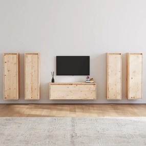 vidaXL TV skříňky 5 ks masivní borové dřevo [3100209] Barva: Přírodní