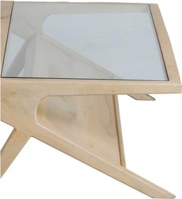 Konferenční stolek se skleněnou deskou ve světle přírodní barvě 70x112 cm Yuki – Light &amp; Living
