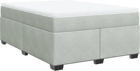 Box spring postel s matrací světle šedá 140x200 cm samet 3285287