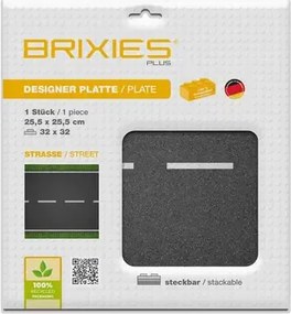 BRIXIES Plus 225.005 Designová podložka na stavění - rovná silnice 25,
