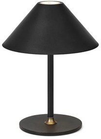 OnaDnes -20% Černá plastová nabíjecí stolní LED lampa Halo Design Hygge 25 cm