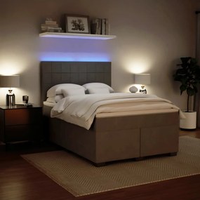 Box spring postel s matrací světle šedá 160x200 cm samet 3293254