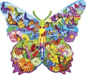 MASTERPIECES Obrysové puzzle Motýlí překvapení / 1000 dílků / 87 × 60
