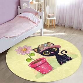 Žlutý dětský koberec ø 100 cm Comfort – Mila Home