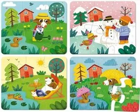 Vilac Dřevěné puzzle 4 období / od 2 let