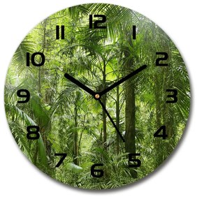 Wallmuralia Skleněné hodiny kulaté Tropický les fi 30 cm