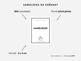 HAMBURGER - Samolepka na kořenky 3 x 4 cm - DomaLEP varianta: BÍLÁ - tučné písmo