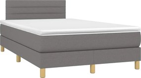 Box spring postel s matrací a LED tmavě šedá 120x190 cm textil 3270096