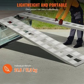 Hliníkové rampy 182,9 × 38,1 cm Kapacita nakládacích ramp 2721,6 kg 2ks