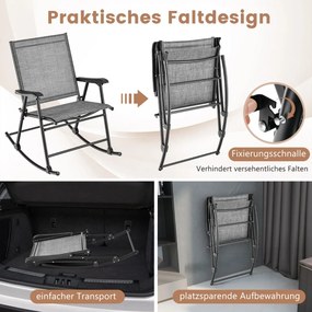 Costway Skládací houpací křesla sada 2 zahradních židlí s prodyšným sedákem