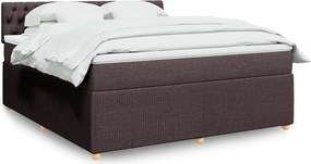 Box spring postel s matrací tmavě hnědá 180x200 cm textil 3289845
