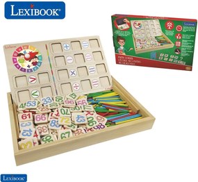 Křídy lexibook bio toys matematická škola - dřevěná krabička s kreslicí tabulí pro výuku matematiky