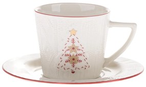 Bílý porcelánový šálek s vánočním motivem 110 ml Xmas Tree – Dakls
