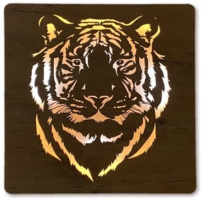 Li-Go "Tygr" světelný obraz 230V 62x62cm provedení povrchu: jedle
