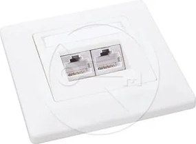 Zásuvka Solarix CAT6 STP 2 x RJ45 pod omítku bílá SX9-2-6-STP-WH