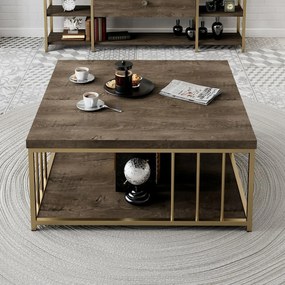 Konferenční stolek Zenn Walnut and Gold