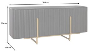 Massive home | Ručně vyrobená komoda GATSBY 160cm retro styl mango, černá zlatá