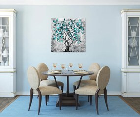 Obraz strom v mozaice Blue Velikost (šířka x výška): 50x50 cm