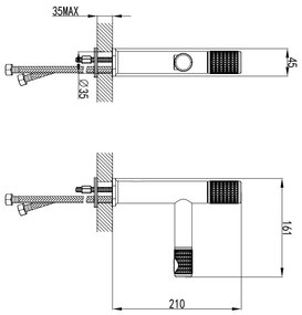 F-Design Ardesia, umyvadlová baterie, černá matná-růžové zlato, FD1-ARD-2-25